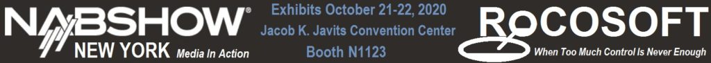 Rocosoft at 2020 NabShow New York Booth N1123 - Robotics Control and Automation