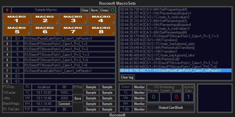 rocosoft ptz camera control