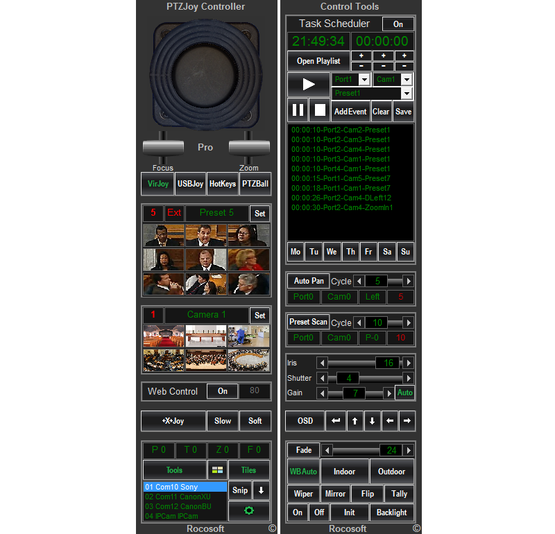 PTZJoy Studio IP PTZ Joystick Controler. VISCA over IP CGI Protocol