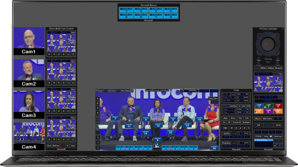 Rocosoft PTZ Controller Software Features - PTZJoy Camera Controller