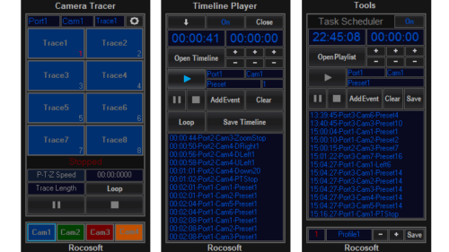 Rocosoft PTZ Controller Software Features - PTZJoy Camera Controller