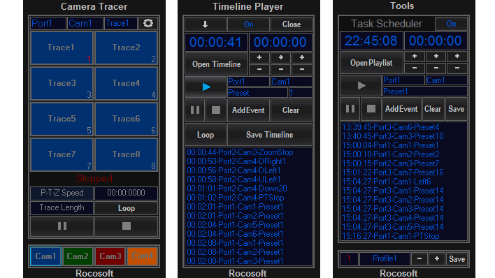 Rocosoft PTZ Controller Software Features - PTZJoy Camera Controller